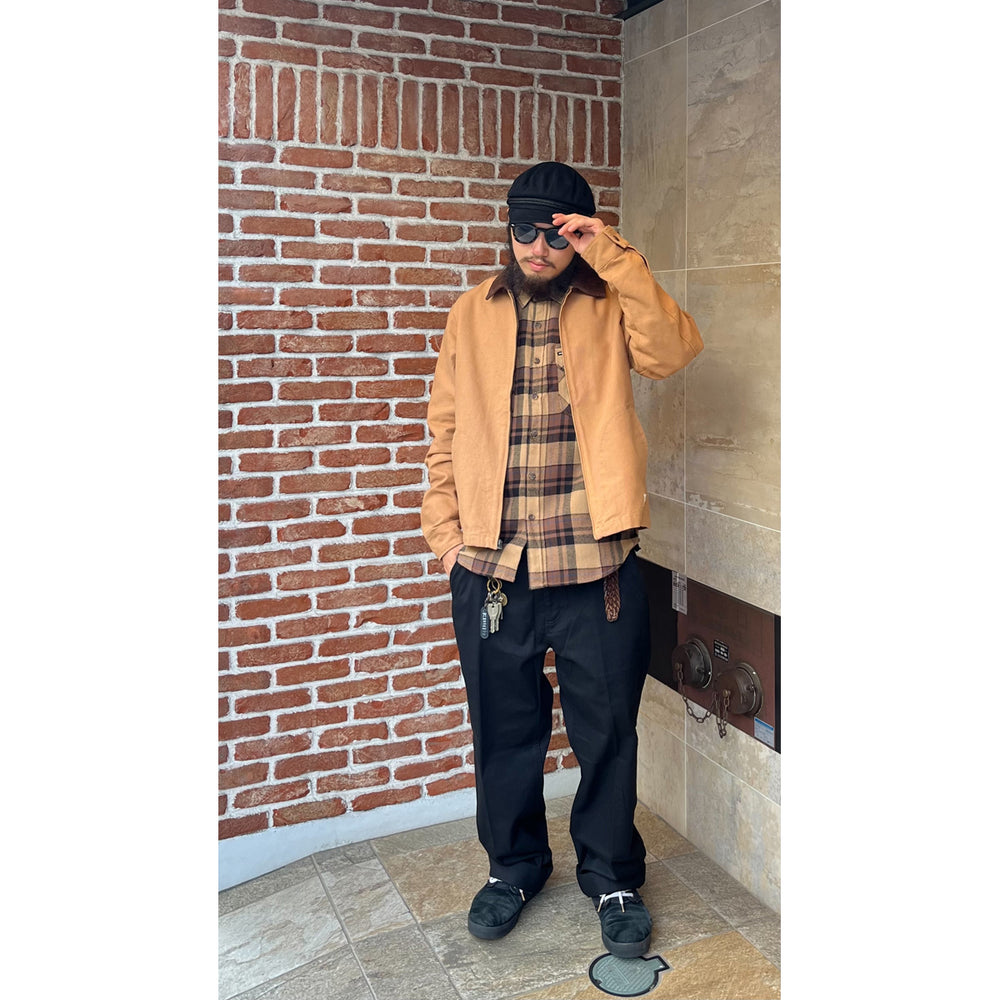 MECHANIC GARAGE ZIP JKT-TOBACCO BROWN